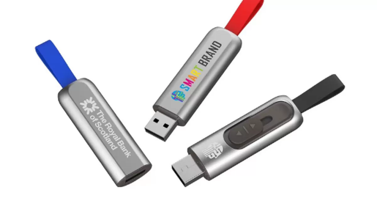 Custom Branded USB With Tag and Sliding Switch